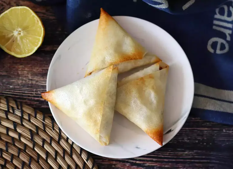 Mackerel and cream cheese samosas