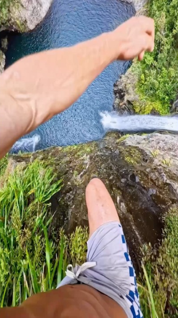 POV jump from Takamaka Falls 41m