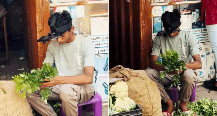 Bengaluru vegetable vendor wearing AI headset sparks online debate on ...