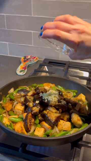 Cozy eggplant tofu stir fry