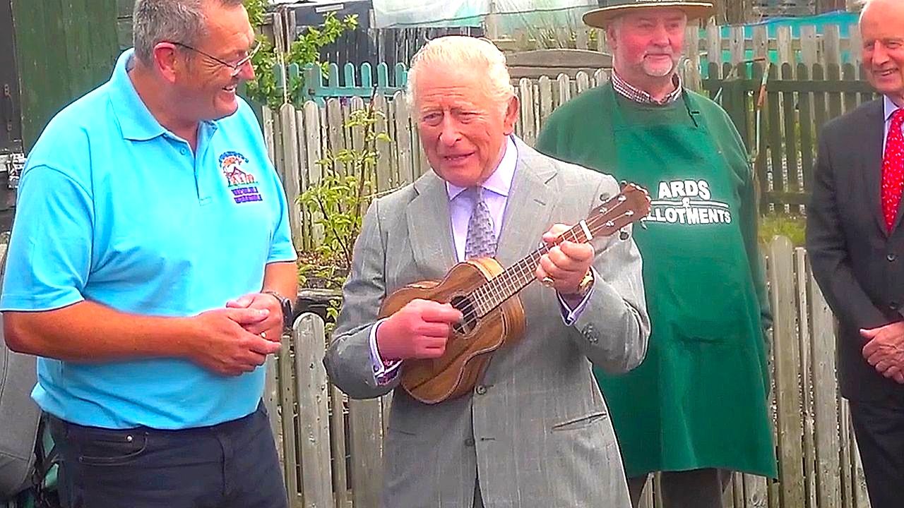 King Charles shows off his ukulele skills in Northern Ireland