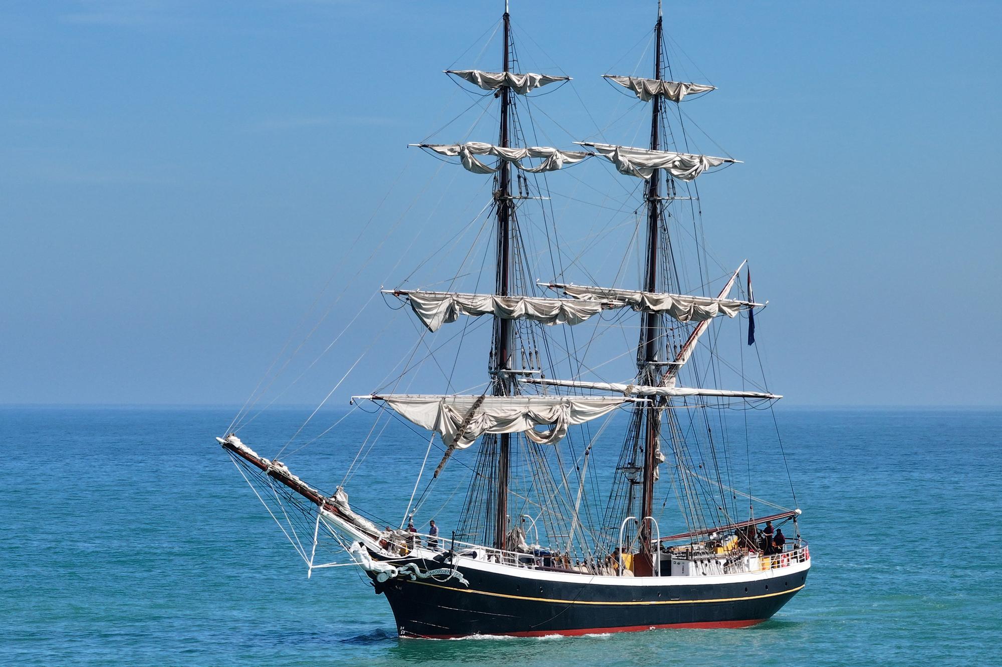 Watch fly-by footage of tall ship Morgenster sailing into Shoreham Port