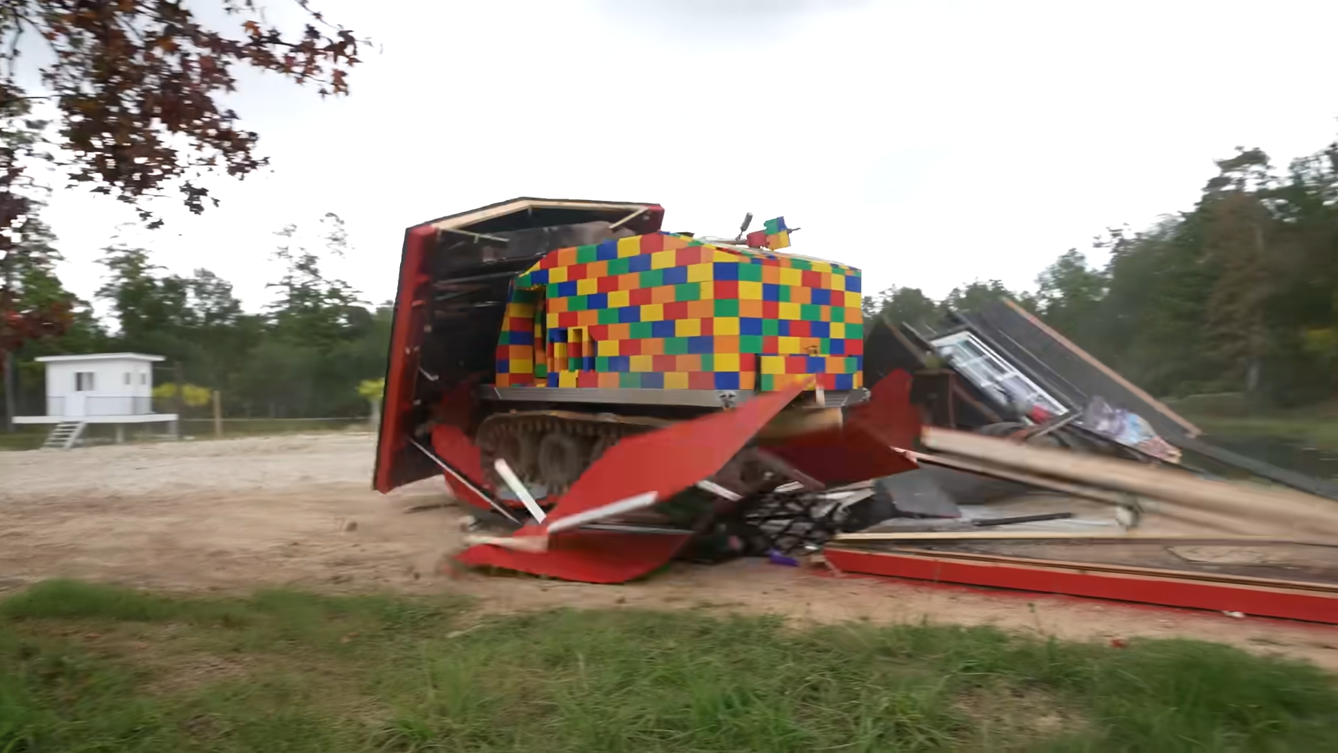 Watch how a Lego tank destroys a small house