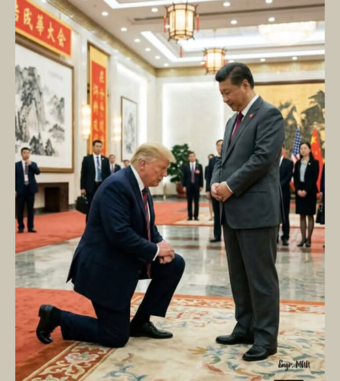 Trump in ginocchio davanti a Xi? La foto è stata creata con l ...