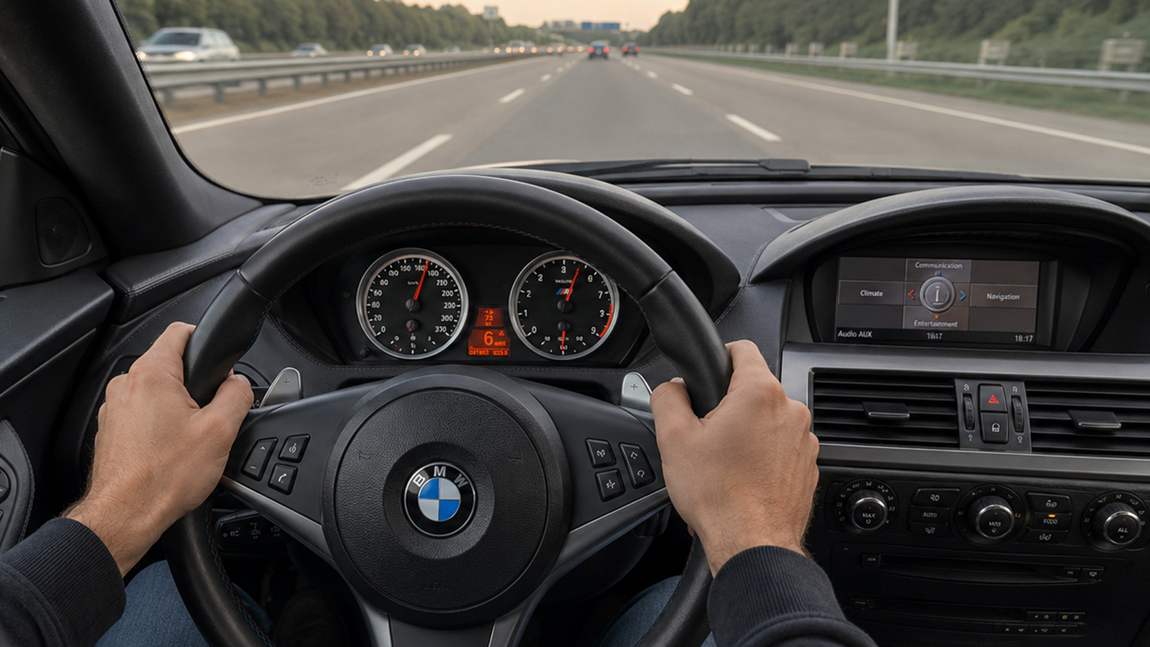 BMW M6 shows its 0–160 km/h acceleration from a POV view