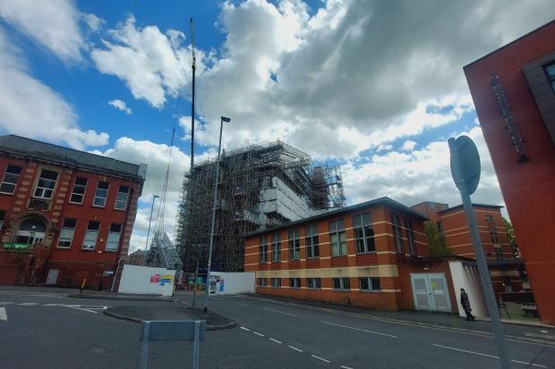 Work begins to dismantle elaborate £1m scaffolding from historic building
