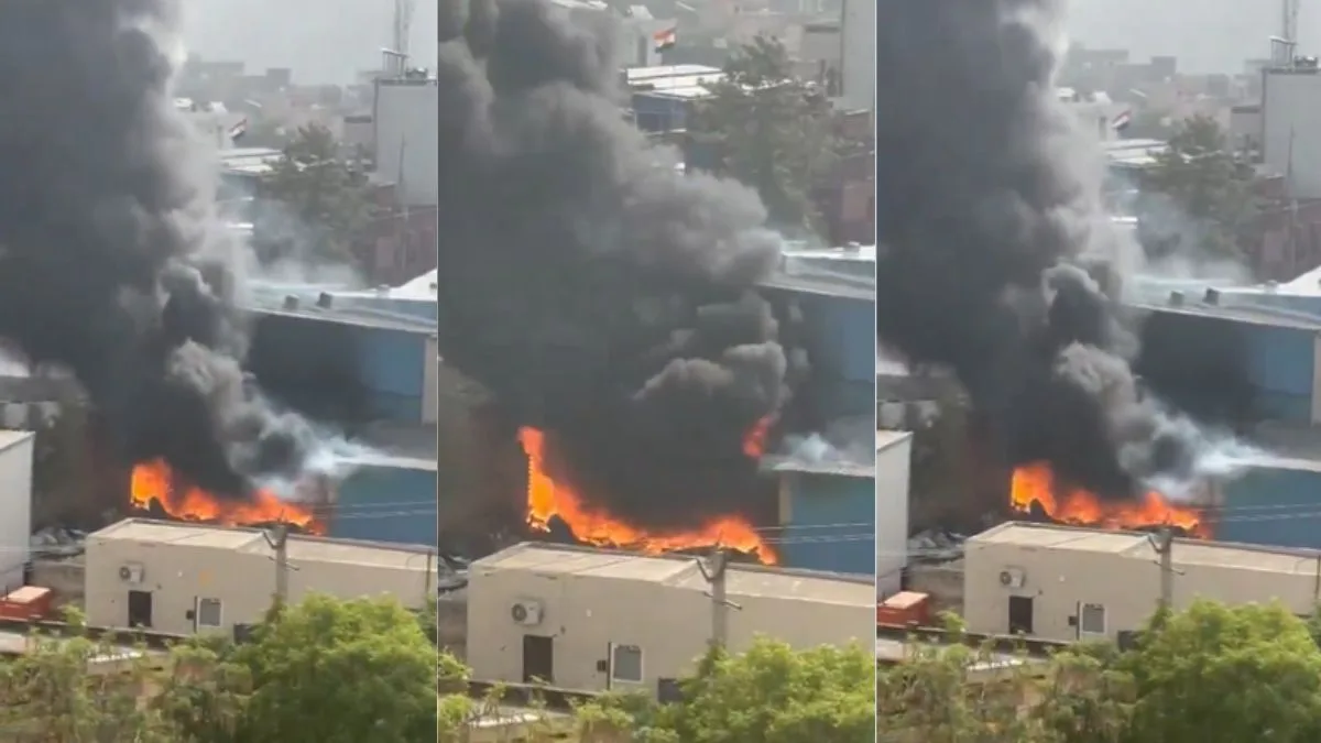 Watch: Major fire at a plastic waste plant near Dwarka Expressway in ...