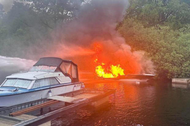 Person hospitalised after boat engulfed in flames triggers major ...
