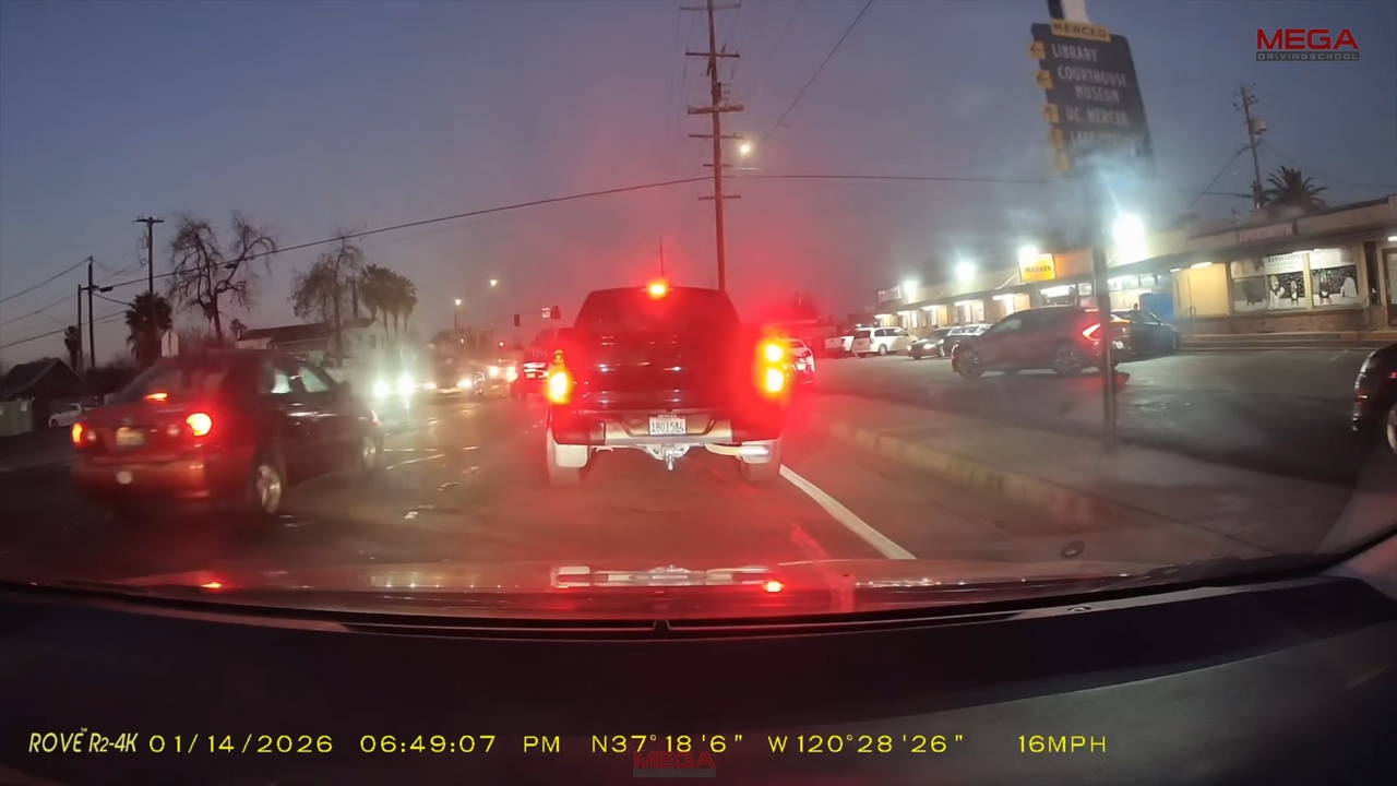 He took the turn too fast - then the car tried to fly