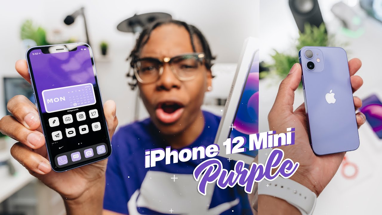 New purple iPhone 12 mini unboxing + iOS 14 home screen setup with me
