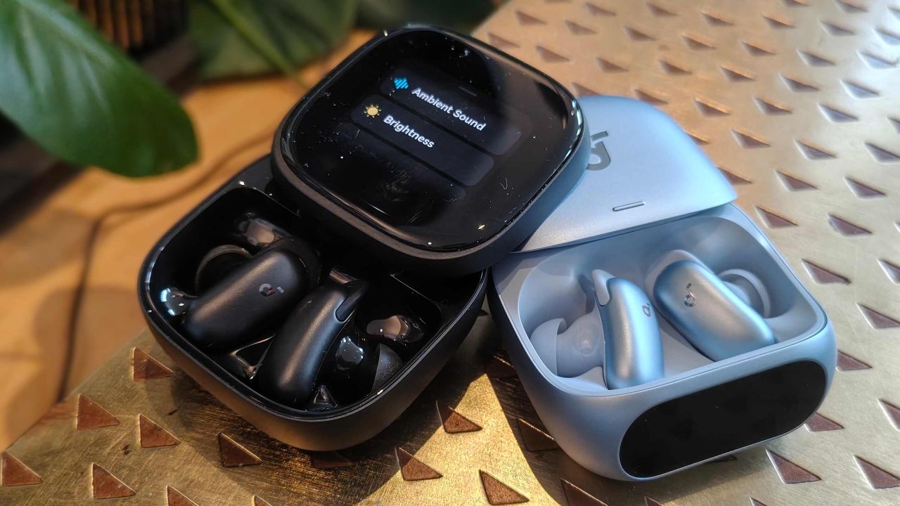 Anker Soundcore's new earbuds have flashy screens on the outside, but ...