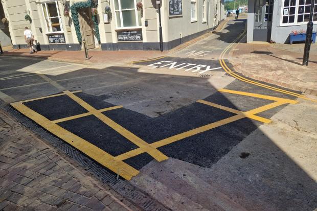 'Downright dangerous' - Fury over half-painted town centre road markings