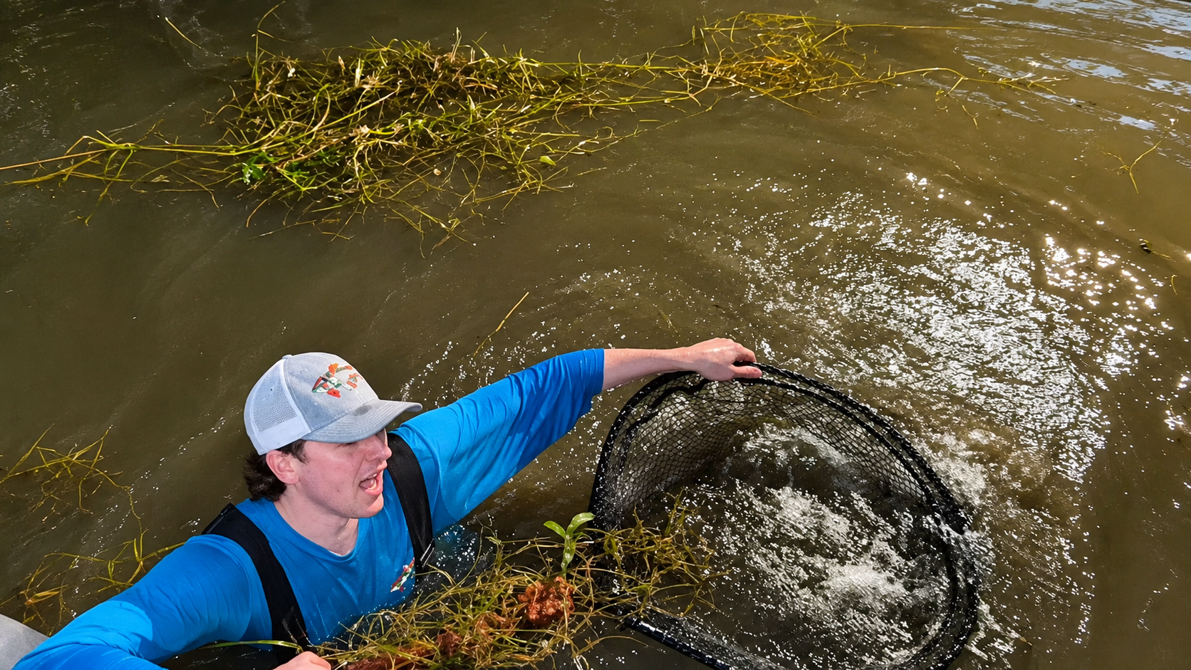 He stepped into an abandoned pool full of deadly fish, then something ...