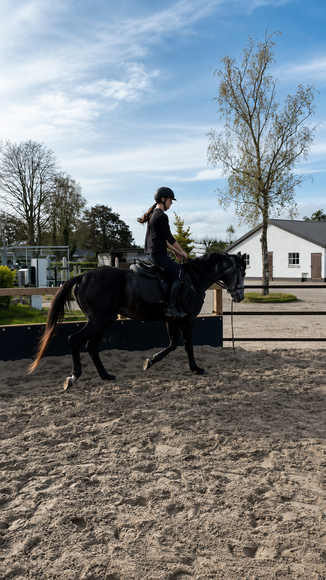 De vooruitgang van een getalenteerd vierjarig paard