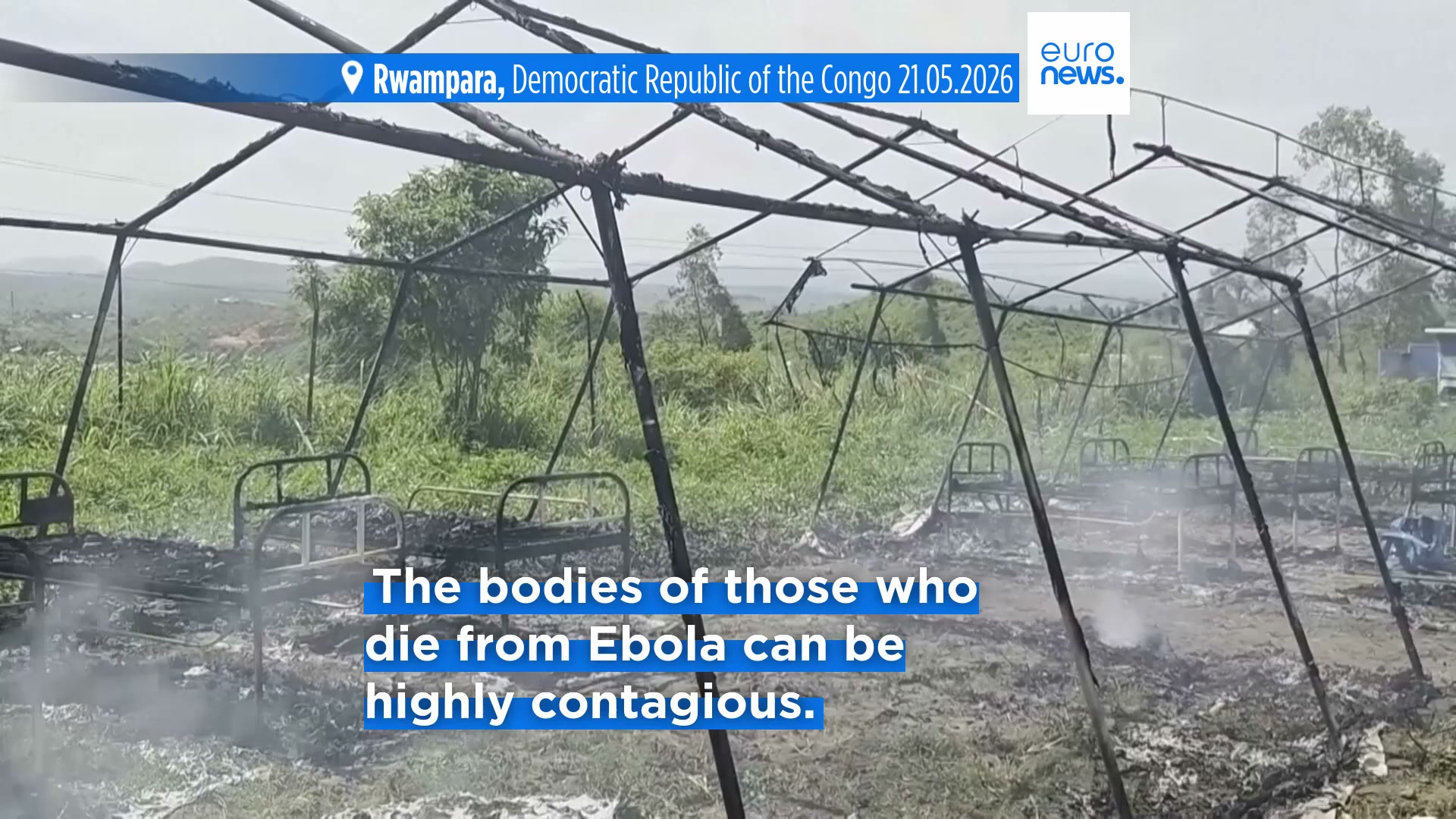 Furious crowd torches Ebola hospital tents in DR Congo