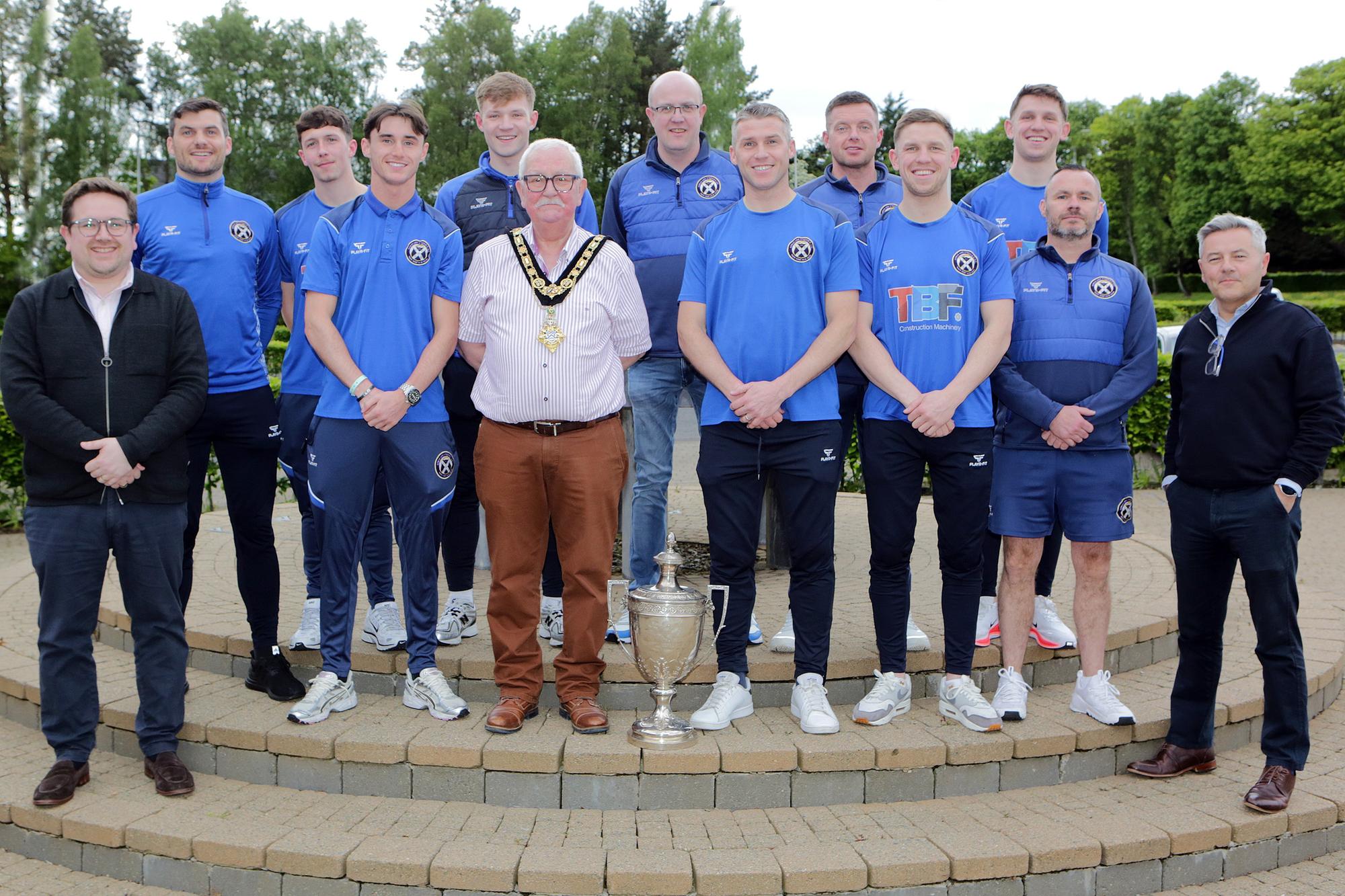 Causeway Coast & Glens mayor honours Limavady United’s promotion heroes