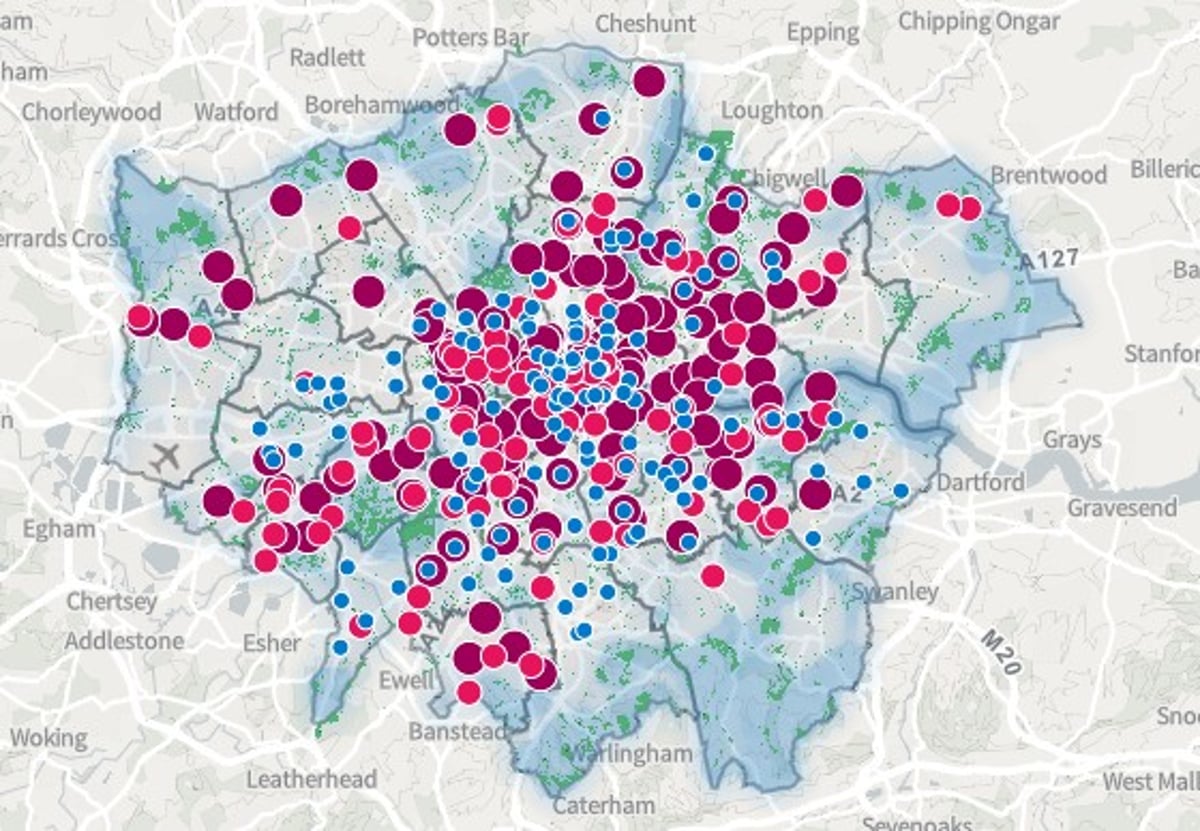 London's coolest places: Map shows where to escape 35C heatwave