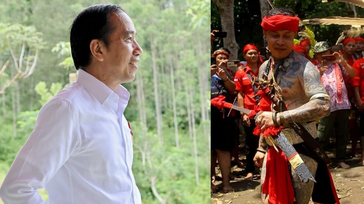 Sosok Panglima Jilah pemimpin pasukan Merah Dayak, ingin jadikan Jokowi ...