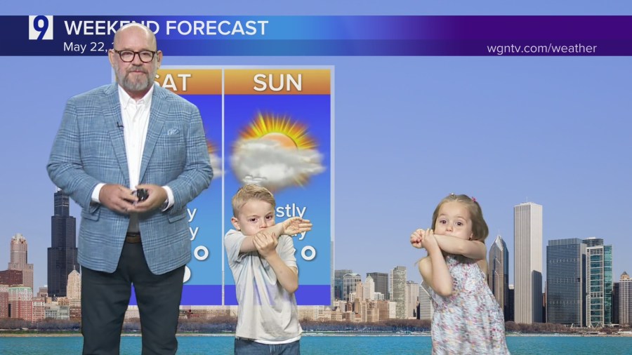 WGN meteorologist Morgan Kolkmeyer’s kids, Jaye and Brady, report ...