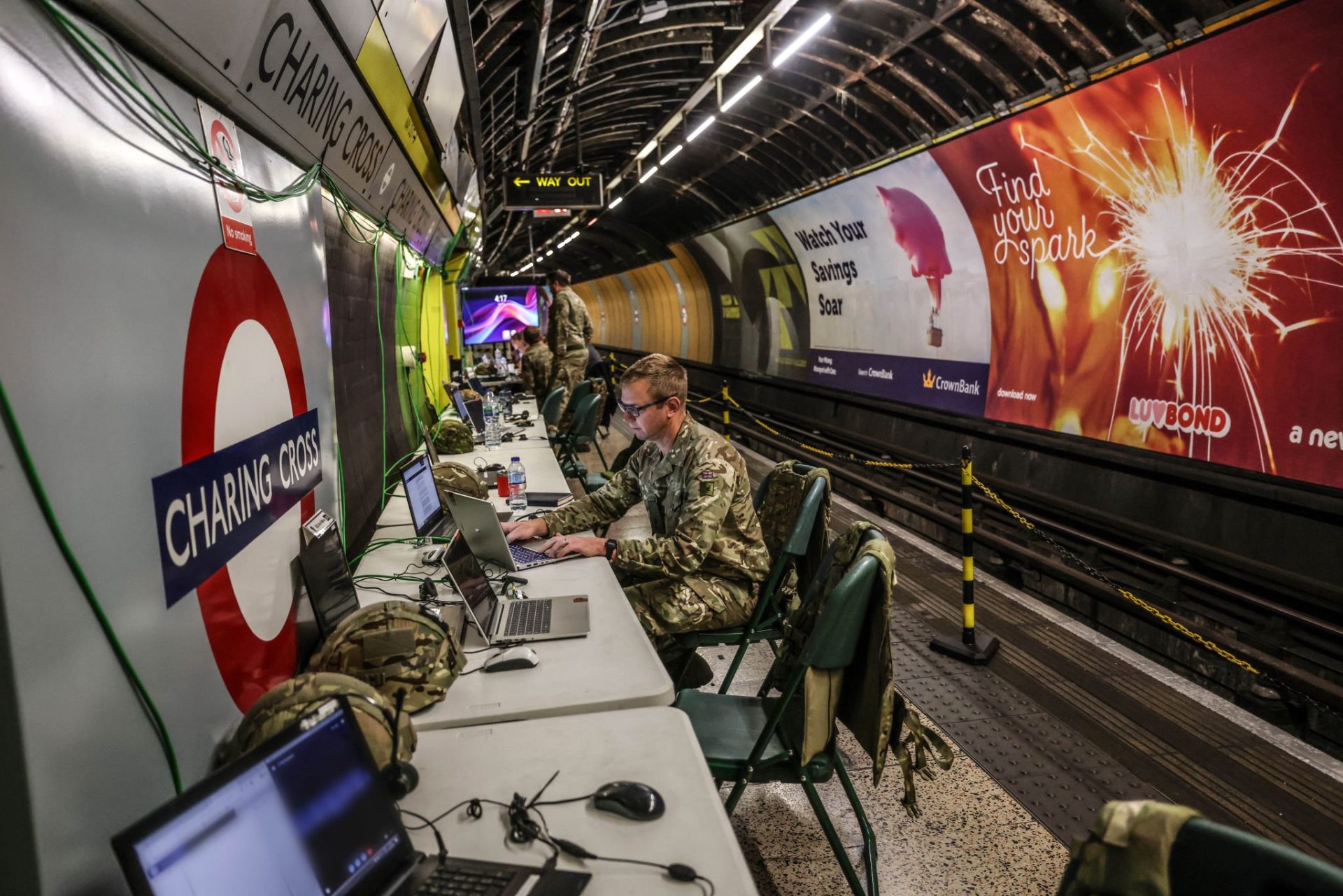 Inside the central London Tube station where troops are preparing for WW3