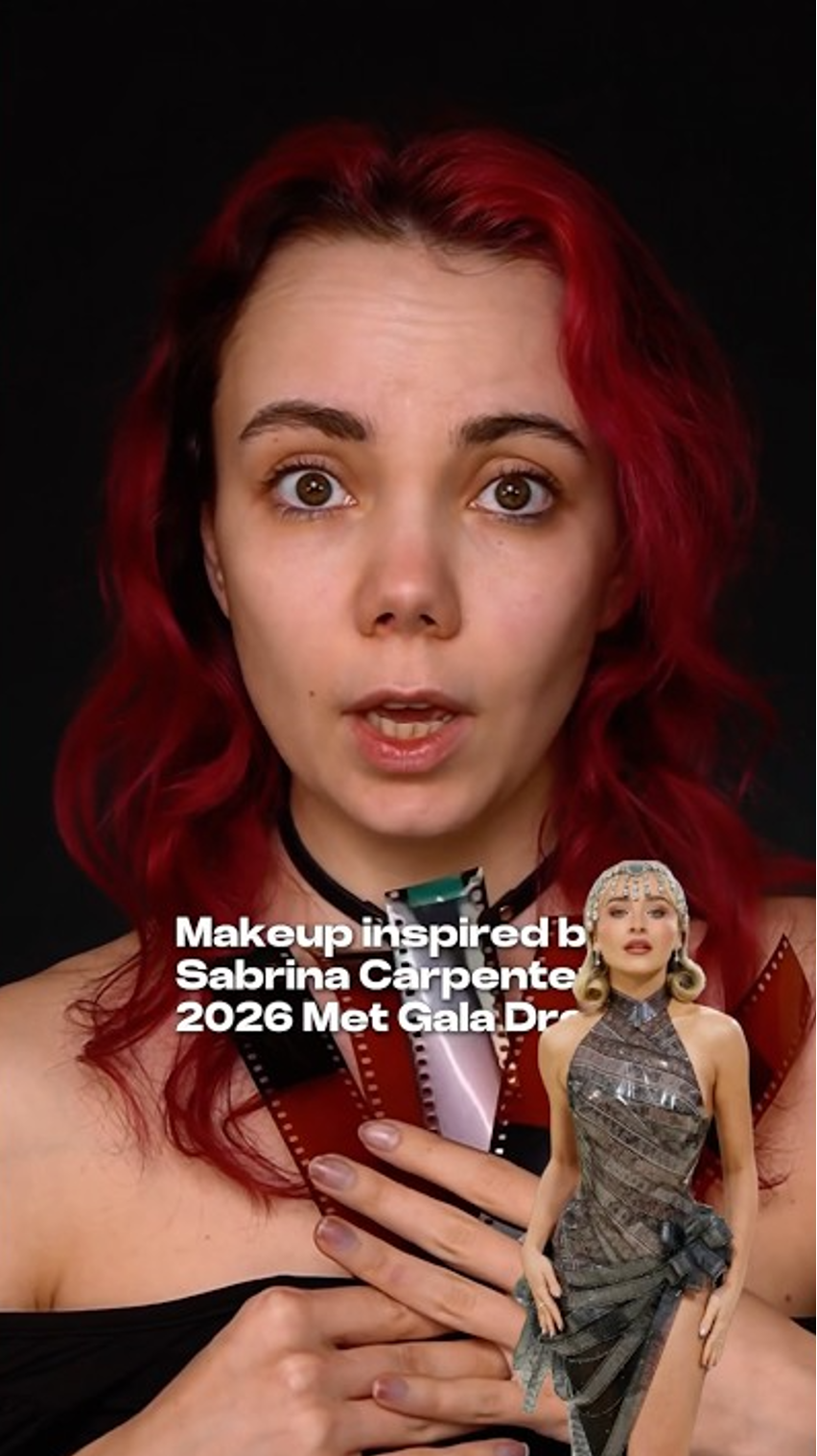 Makeup transition inspired by Sabrina Carpenter’s Met Gala 2026 old ...
