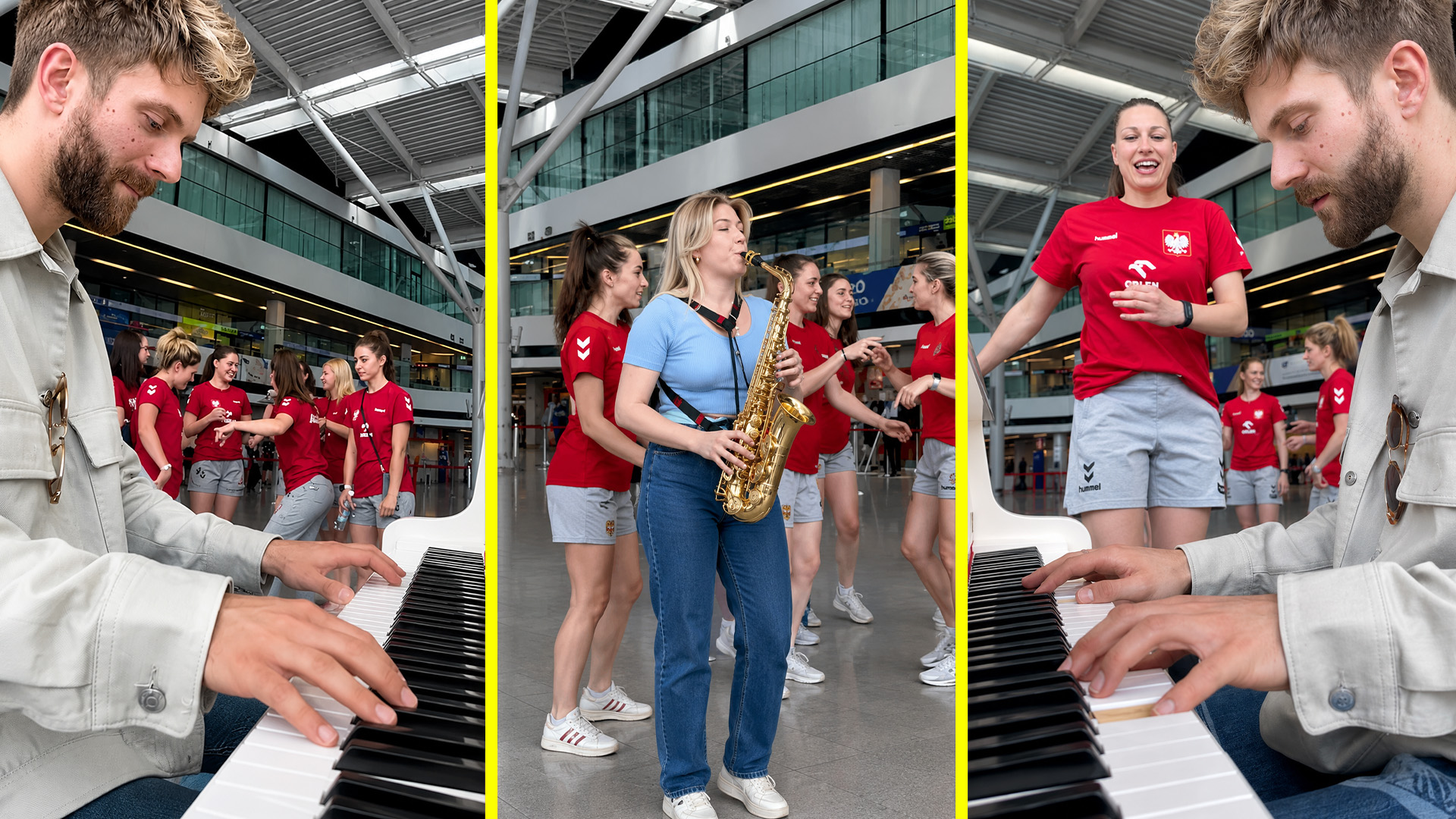 A stranger walked over with a saxophone