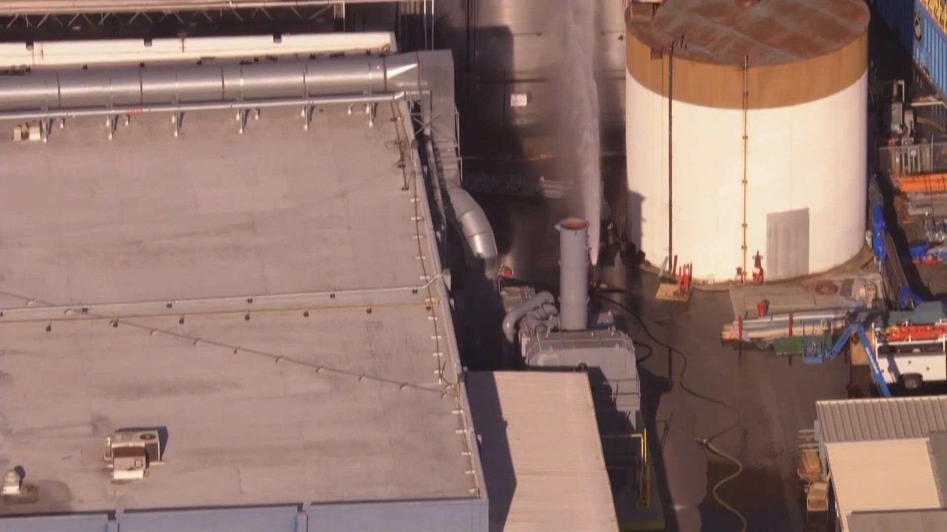 Toxic chemicals spewing from a tank in California