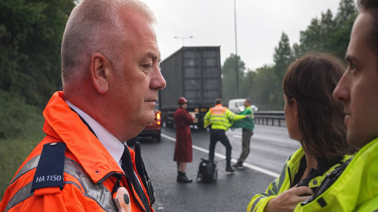 A lorry hit her at 50+ mph - Caught on camera