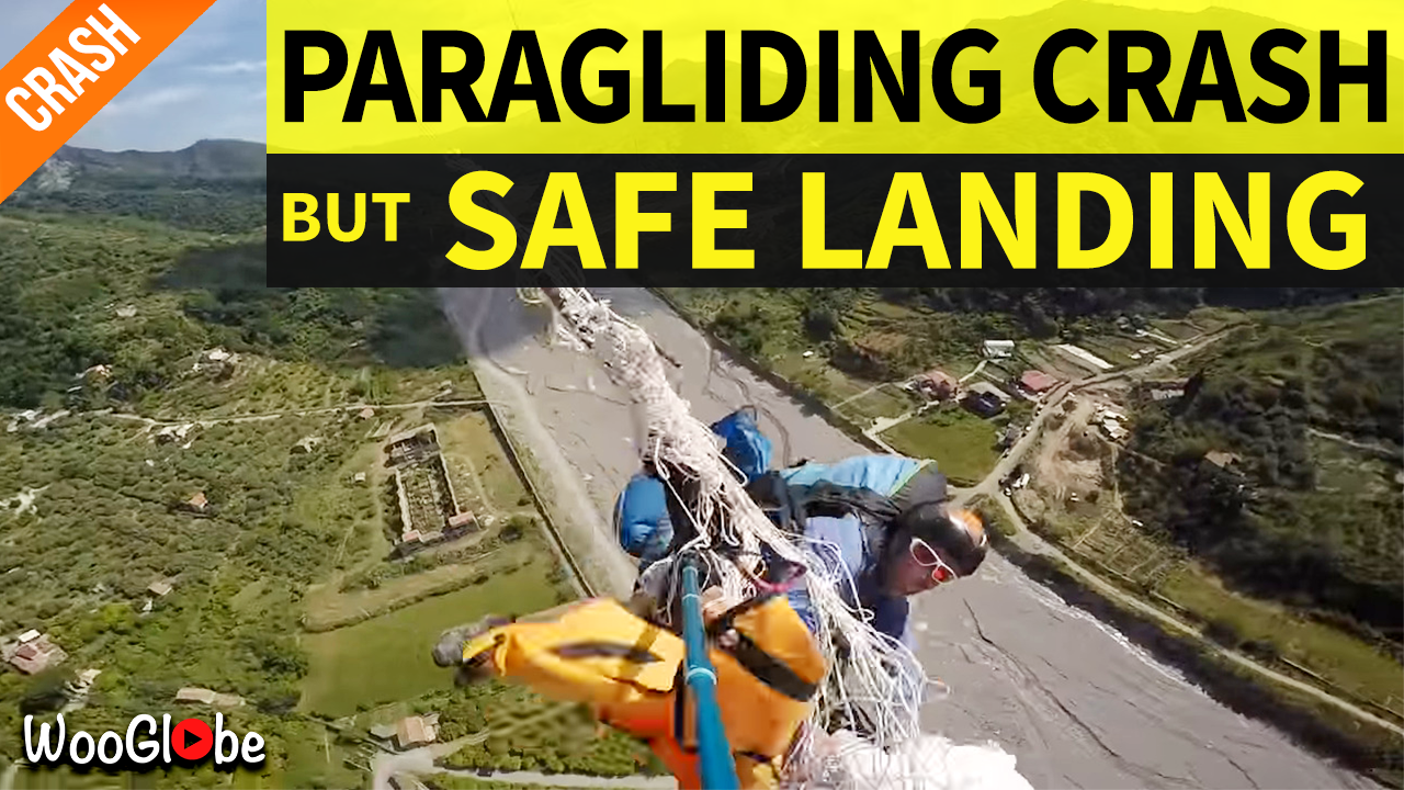 Paragliding crash and a very close call || WooGlobe