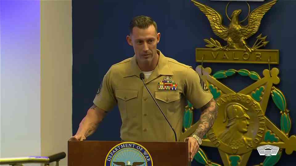 The reenlistment of Marine Corps Staff Sgt. Johnny "Joey" Jones