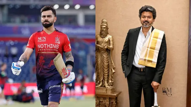 Tamil Nadu CM Vijay flaunts Virat Kohli signed cricket bat, photos go viral