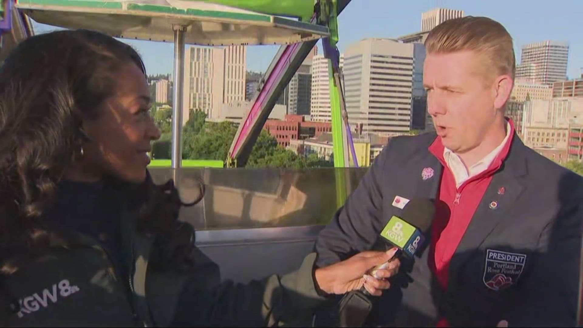 Live from the Ferris Wheel! KGW reporter previews Portland's Rose ...