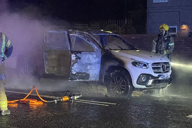 Mercedes crashes into North East house before bursting into flames ...