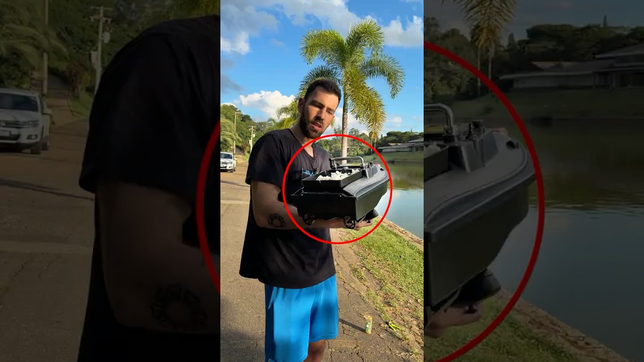 Esse barquinho RC transforma ração em isca e ceva peixe a 50 metros! 🐟🛥️