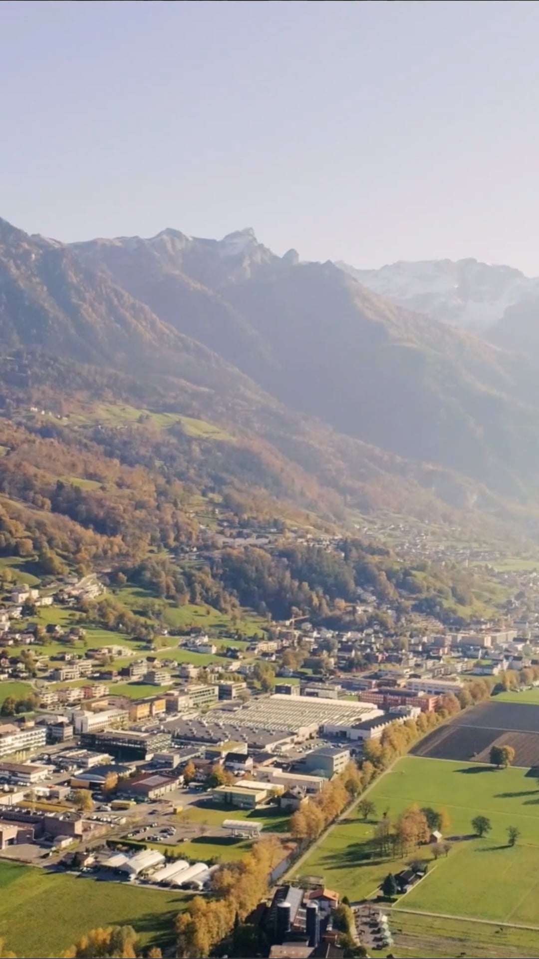 Drone flight over Vaduz, Liechtenstein's medieval capital