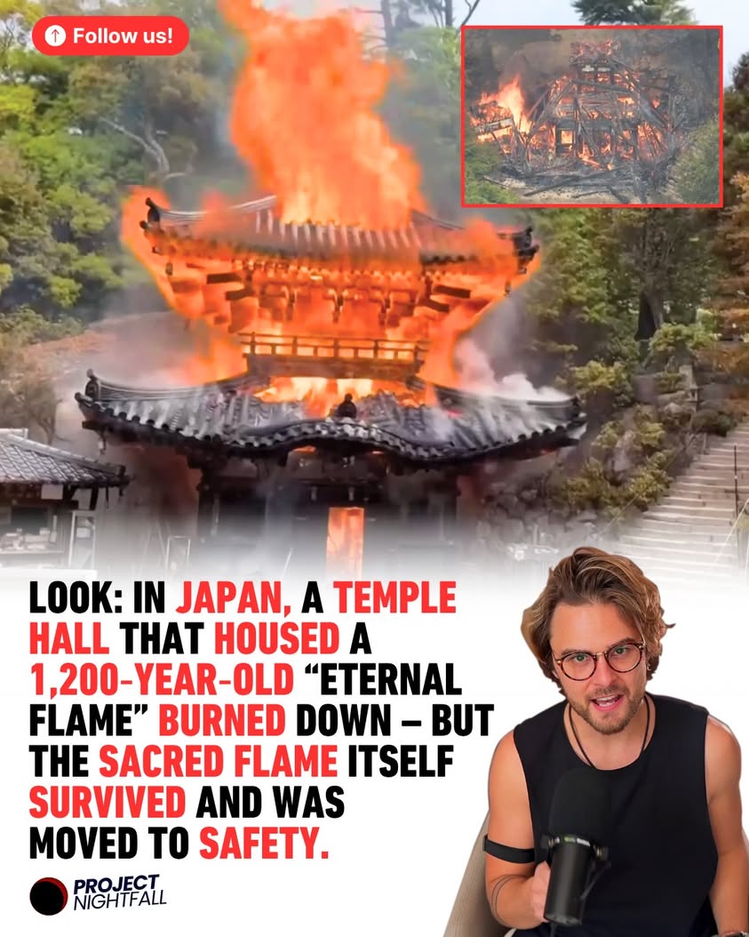 Eternal flame lives! 1200-year sacred fire survives temple's fiery demise!