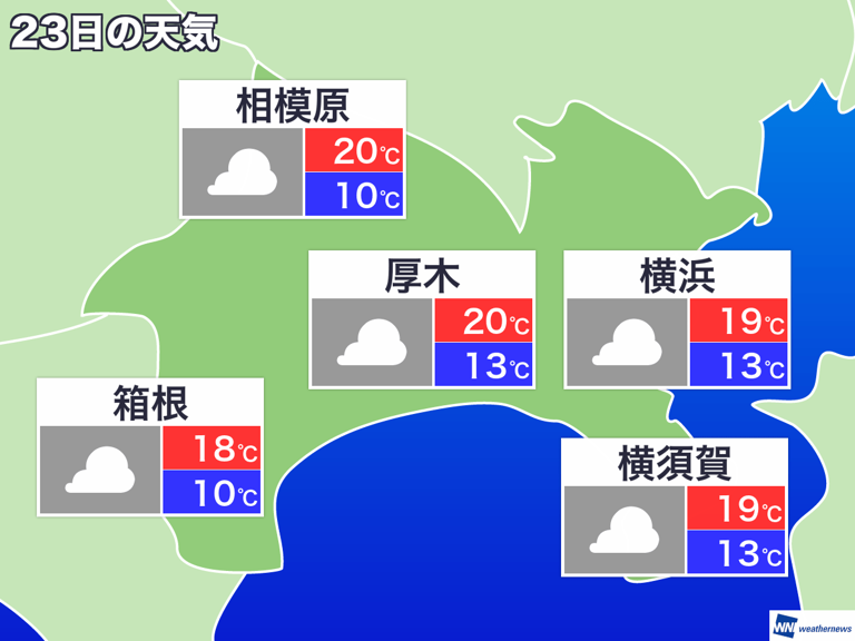 5月23日(土) 神奈川県の明日の天気