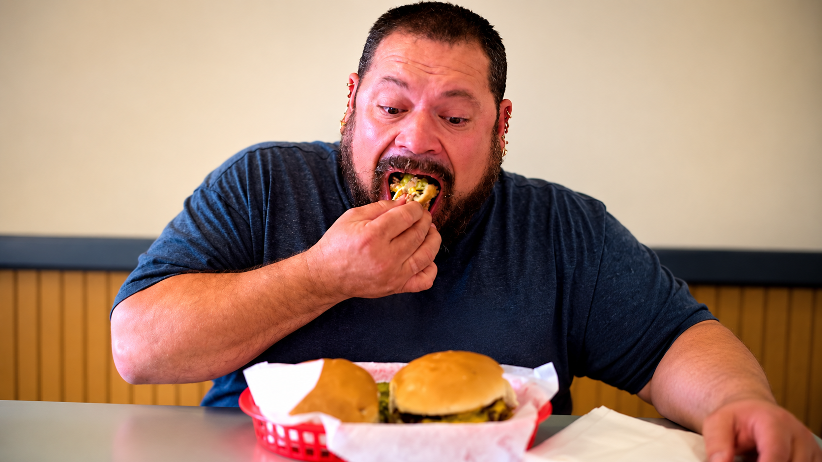 How fast can I eat 5 burgers?