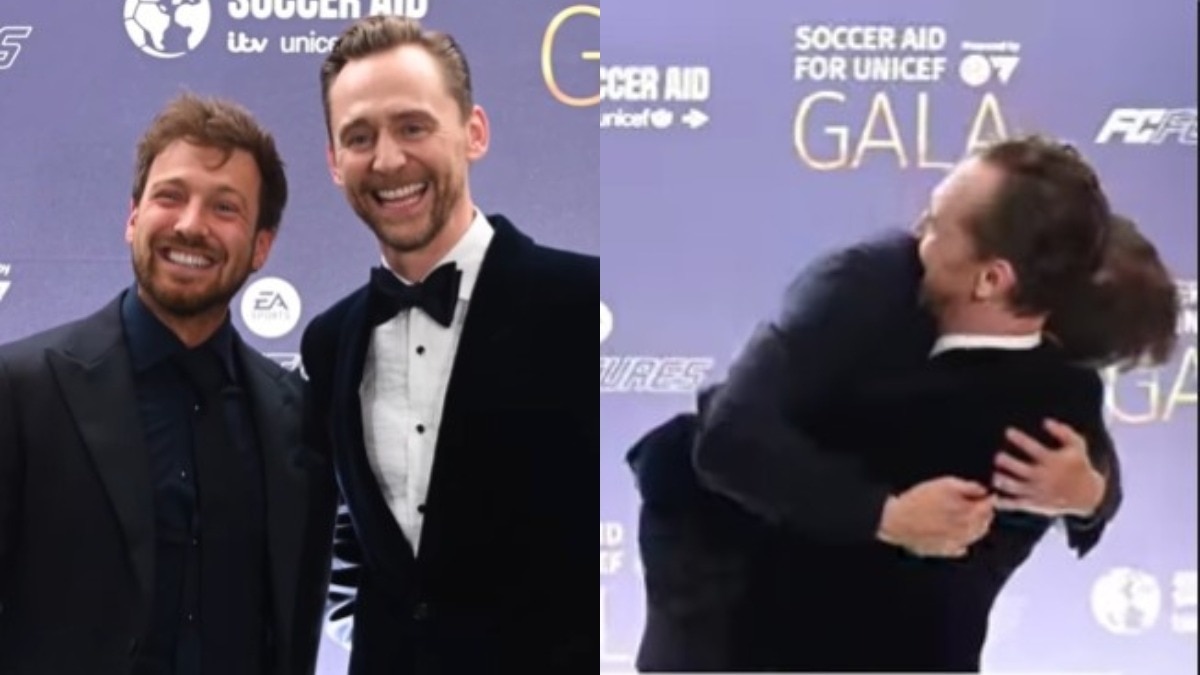Sam Thompson screams, jumps on Tom Hiddleston in viral fanboy moment. Watch