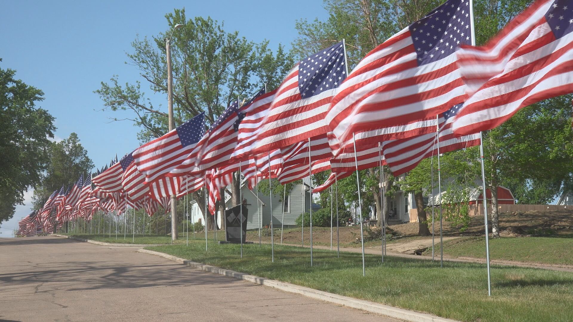 Memorial Day flag display goes up despite storm damage in Pierson