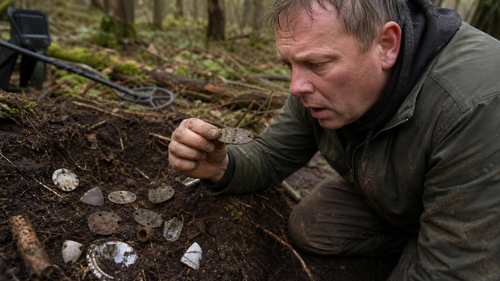 Six WWII name tags unearthed at an abandoned Wehrmacht base