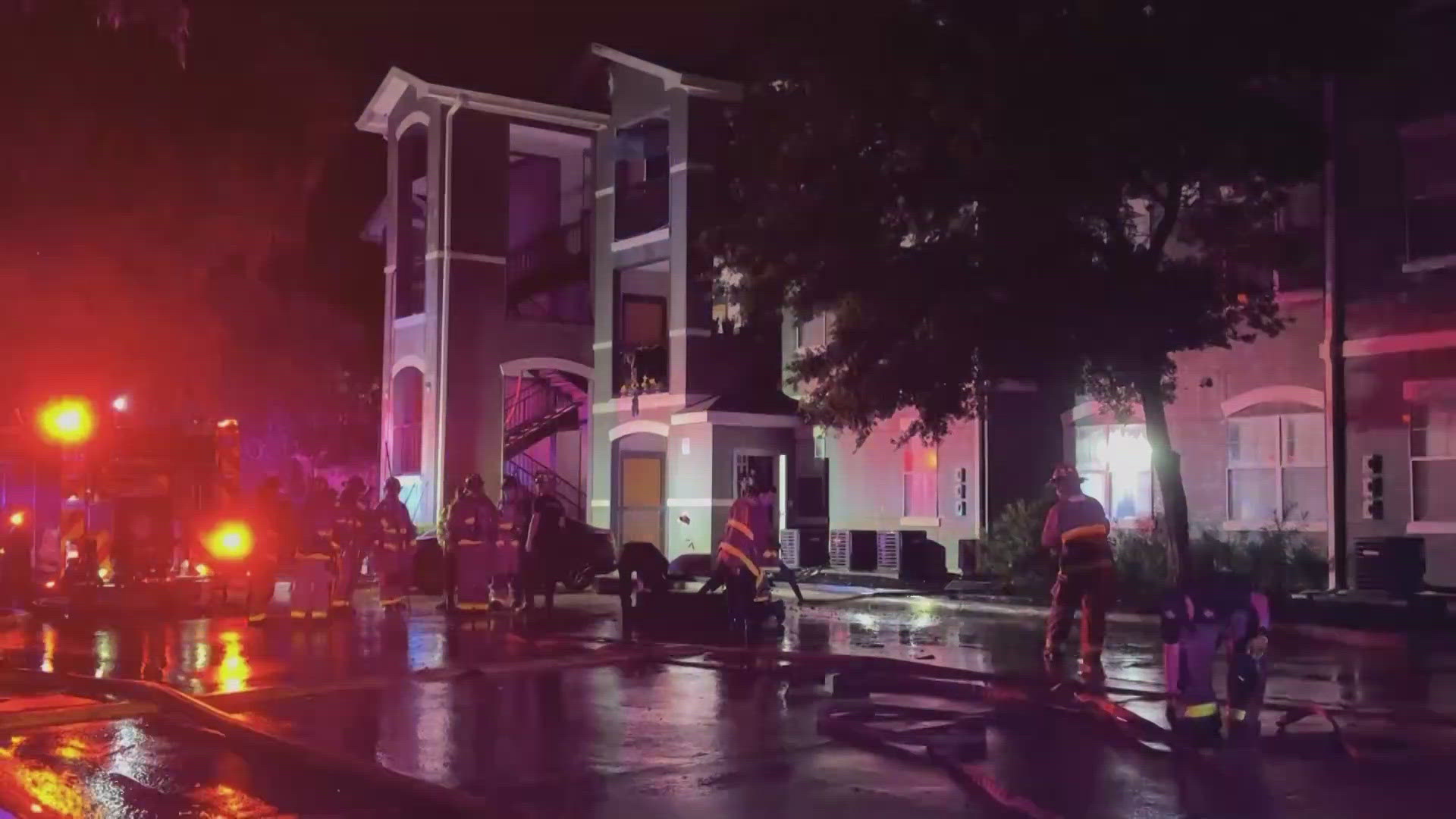 Multiple apartment units damaged in fire possibly caused by lightning
