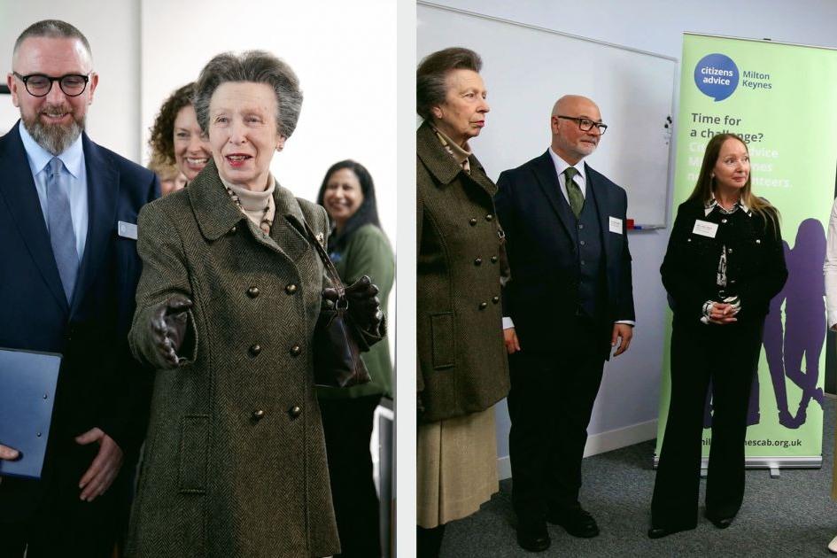 Princess Anne visits Milton Keynes to launch a charity's new branch