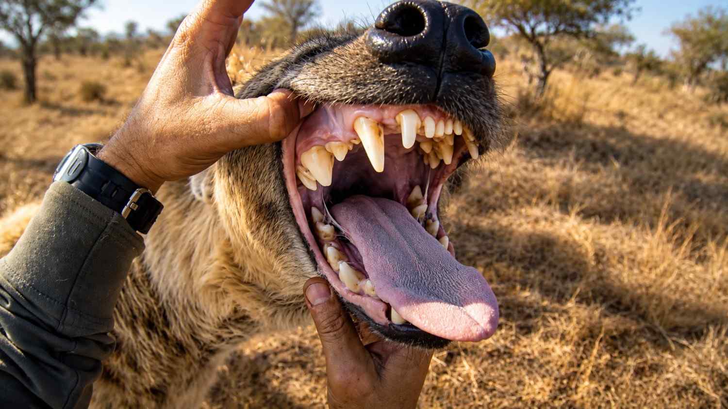 This hyena’s sweet side hid a terrifying bite