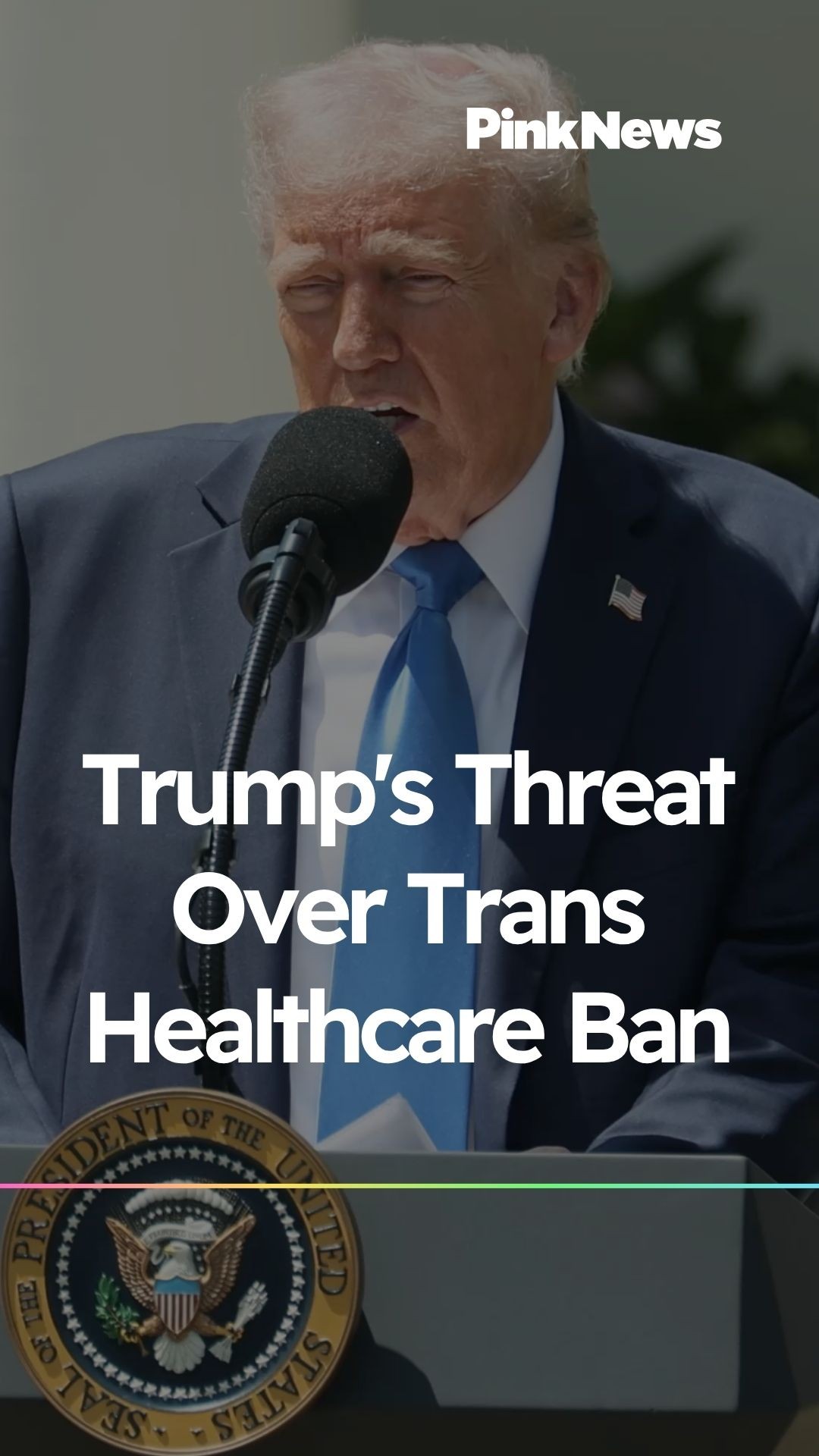 Trump threatens government shutdown over trans healthcare ban, Pride ...