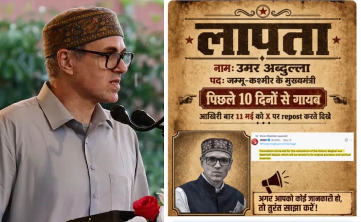 'Missing chief minister': BJP's poster campaign against Omar Abdullah