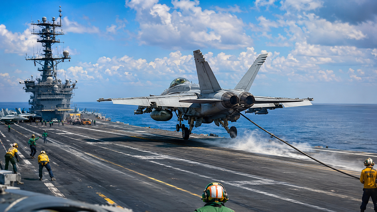 How aircraft carriers launch and recover jets at sea, the catapults ...