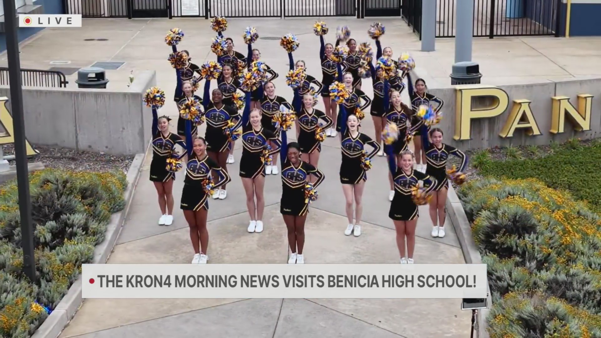 Benicia High cheer team shows Panther spirit on KRON4 Morning News