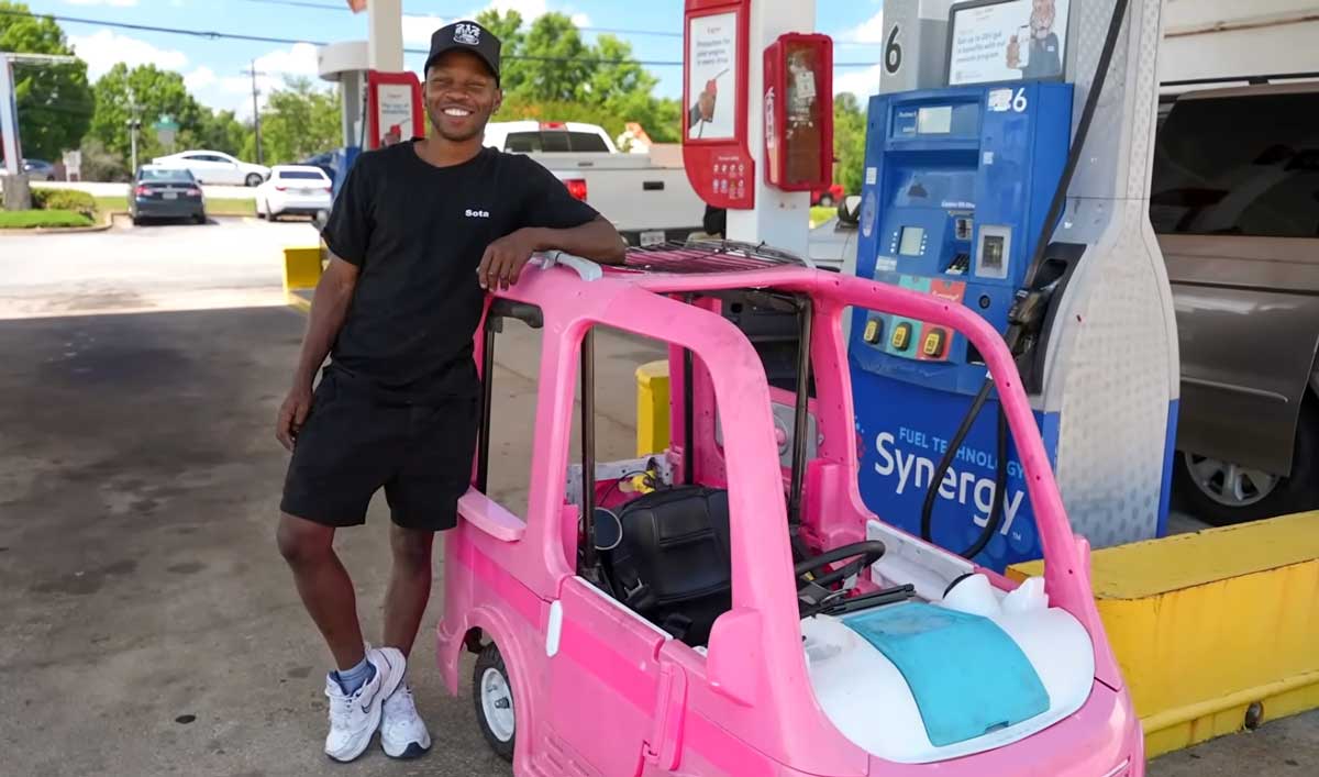 Meet the man who replaced his Mercedes with a Barbie camper to save on gas