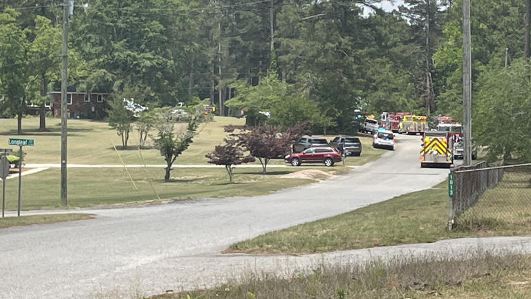 Crews battle house fire near North Augusta High School